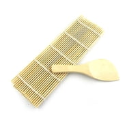 Green/Yellow Bamboo Sushi Kit Rolling Mat With Rice Paddle Set ...