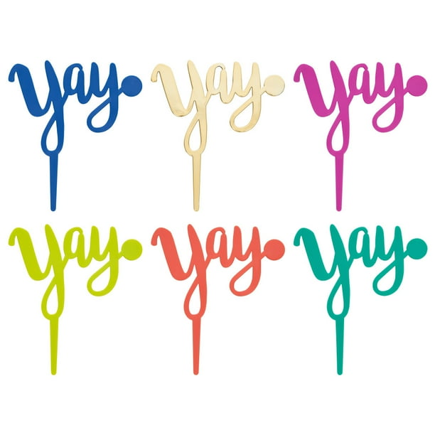 Cake Topper Decor, Yay Assortment Shape Candles (2/PKG) - Walmart.com