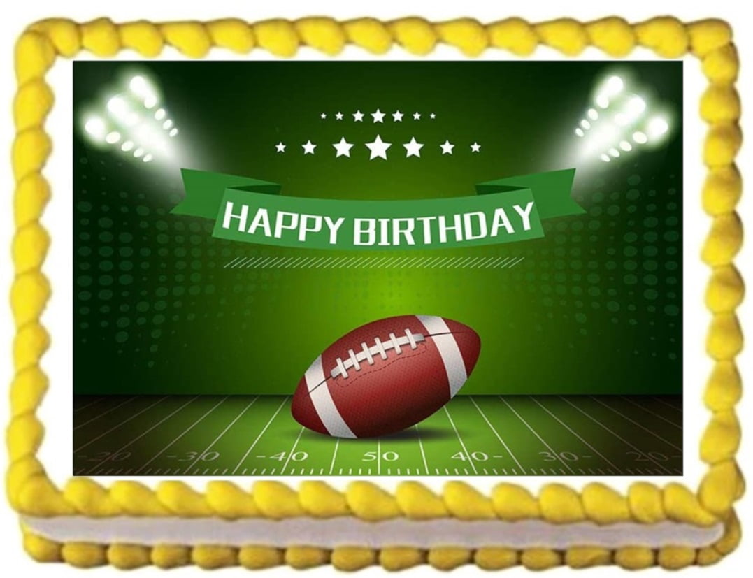 Football Game Image Birthdy Edible Cake Topper Frosting Sheet - Walmart.com