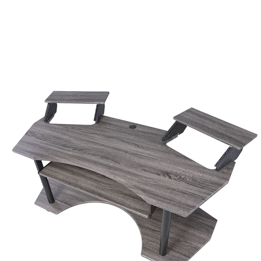 Buy New Computer Desk Wooden Office Table with Wheels & Metal Frame ...