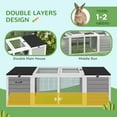 PawHut Large Double Bunny Run, Outdoor Small Animal Coop w/ Openable ...