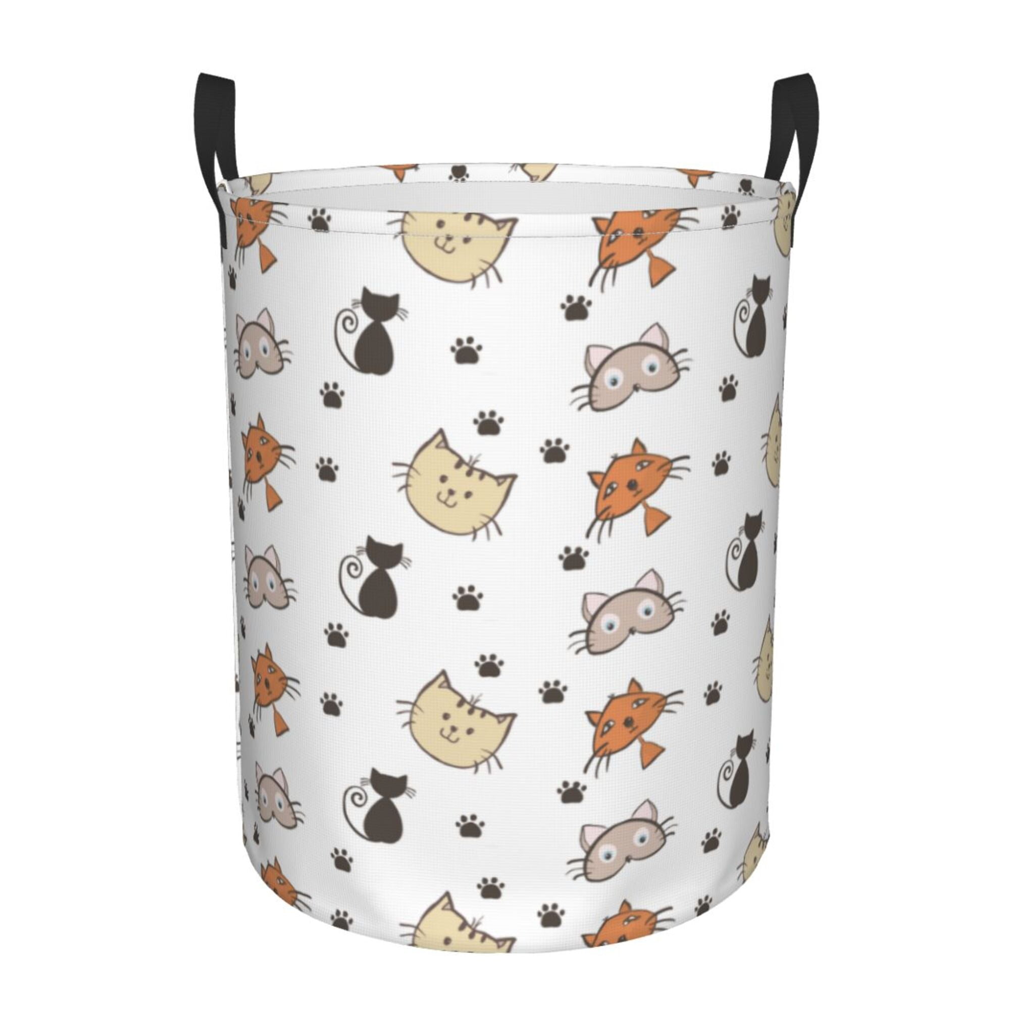 LNWH Laundry Basket, Cute Kitten Print Pattern Foldable Laundry Hamper ...