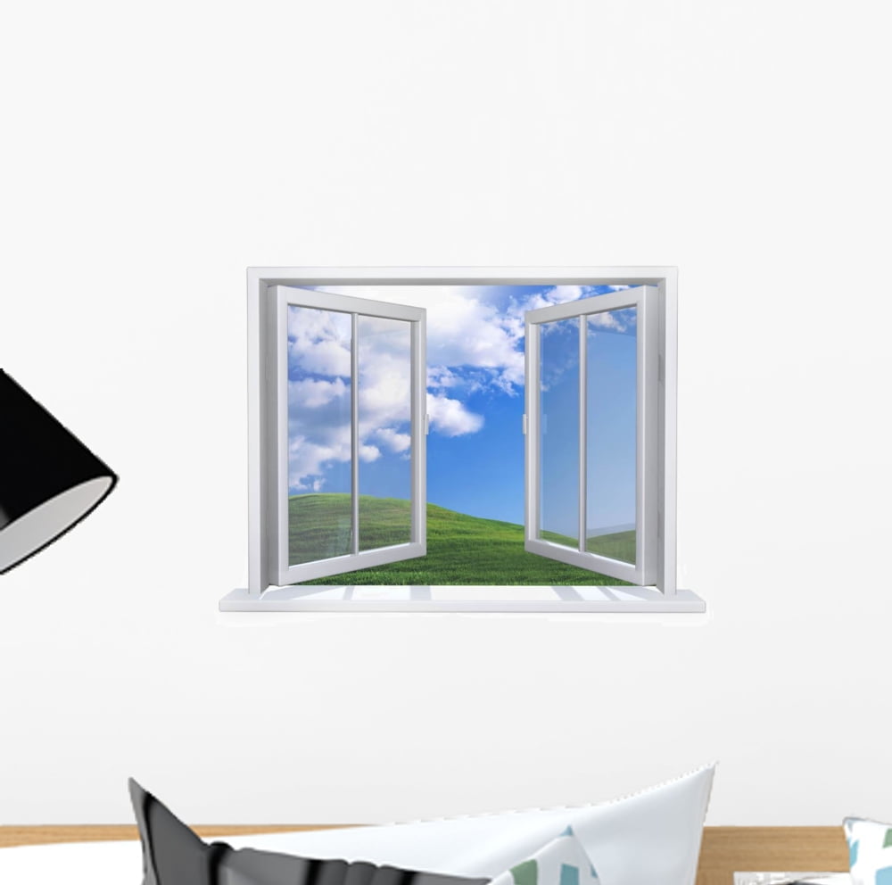 Open White Window Wall Decal by Wallmonkeys Peel and Stick Graphic (12 ...