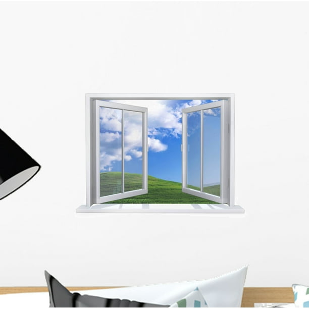 Open White Window Wall Decal by Wallmonkeys Peel and Stick Graphic (12 ...
