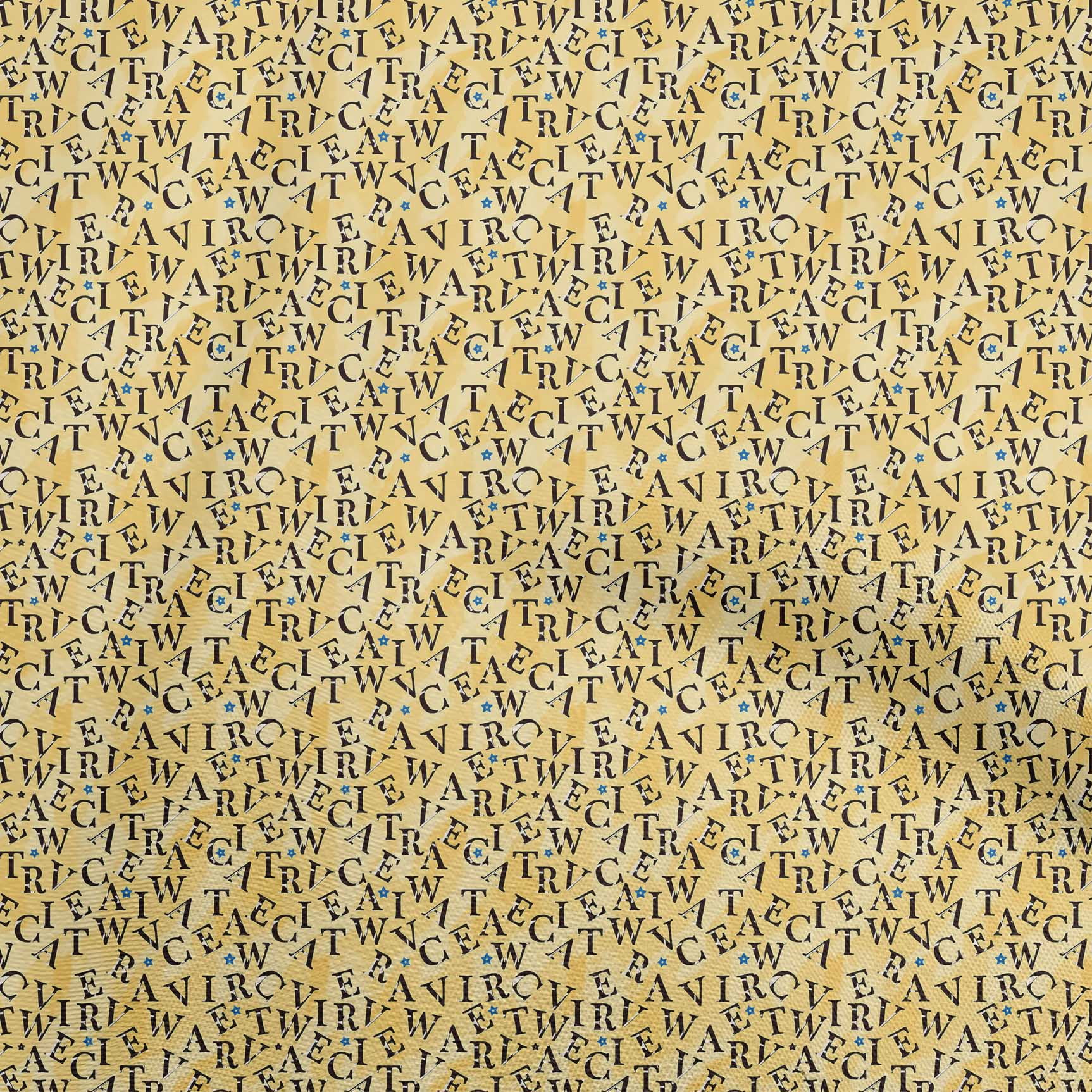 oneOone Silk Tabby Yellow Fabric Text Sewing Material Print Fabric By ...