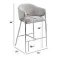 Best Quality Furniture Rich Gray Teddy Boucle Fabric Barstools with ...