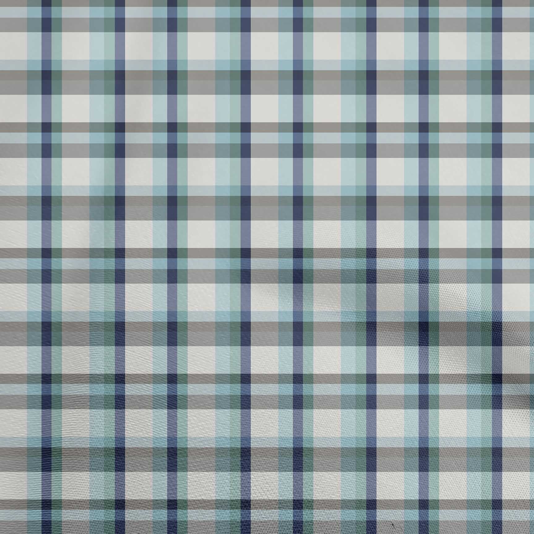 oneOone Silk Tabby Aqua Blue Fabric Check Fabric For Sewing Printed ...