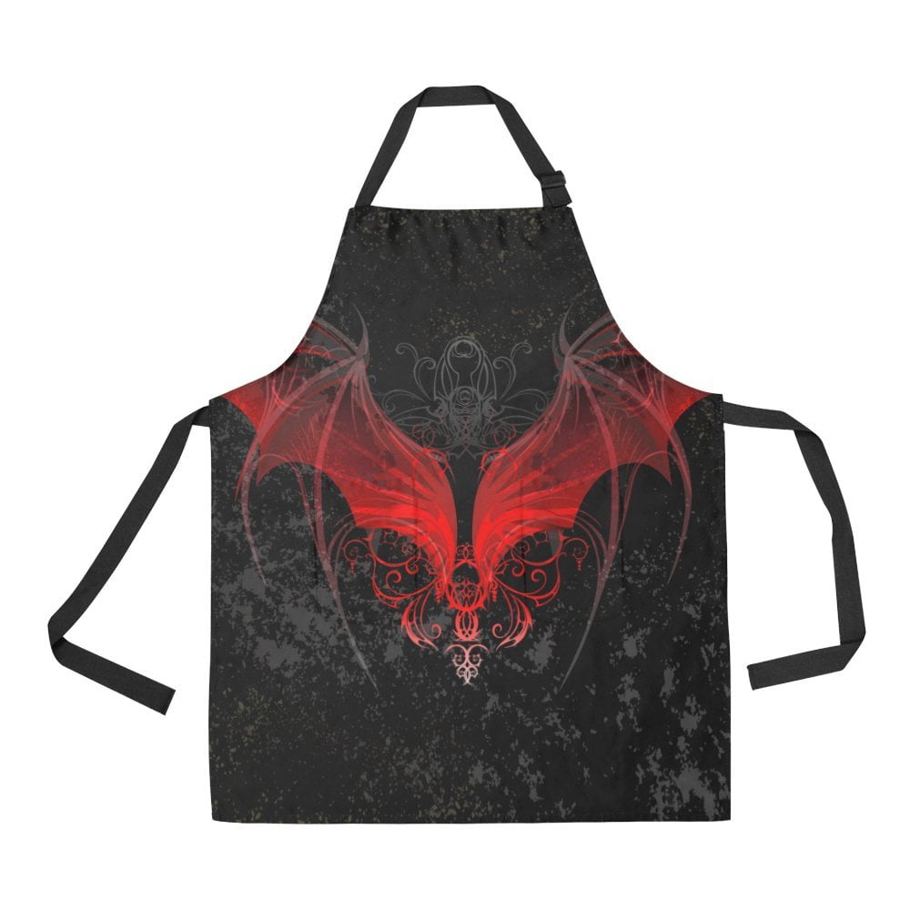 ASHLEIGH Red Dragon Wings Apron BBQ Aprons Kitchen Aprons With Two ...