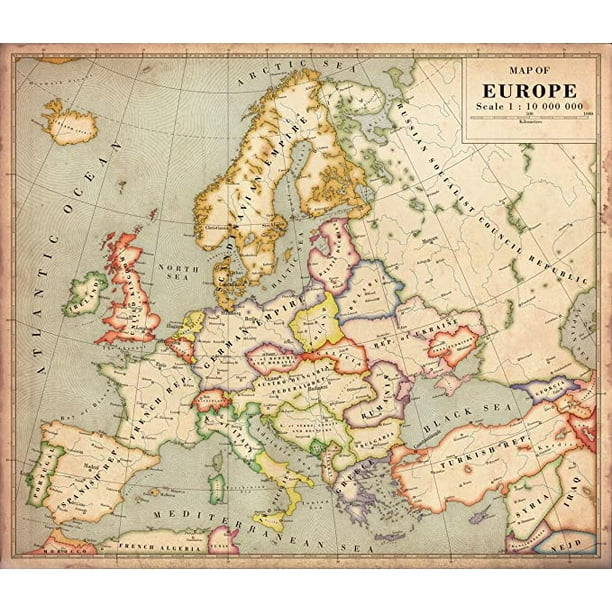 Iconic Arts Laminated 22x19 Poster: Ww1 - Alternate History Map of ...
