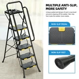 KK KINGRACK 5 Step Ladder, Metal Ladder with Tool Platform&Handrails ...
