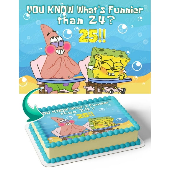 "Whimsical Practicality Spongebob Cake Topper, Edible Icing Image, 8 ...