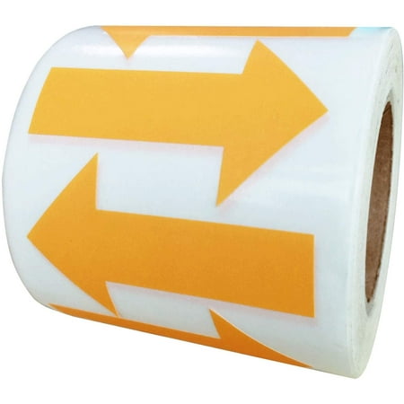Arrow Shape Stickers, 2"×1.25" Orange Arrow Signs Self-Adhesive Labels ...