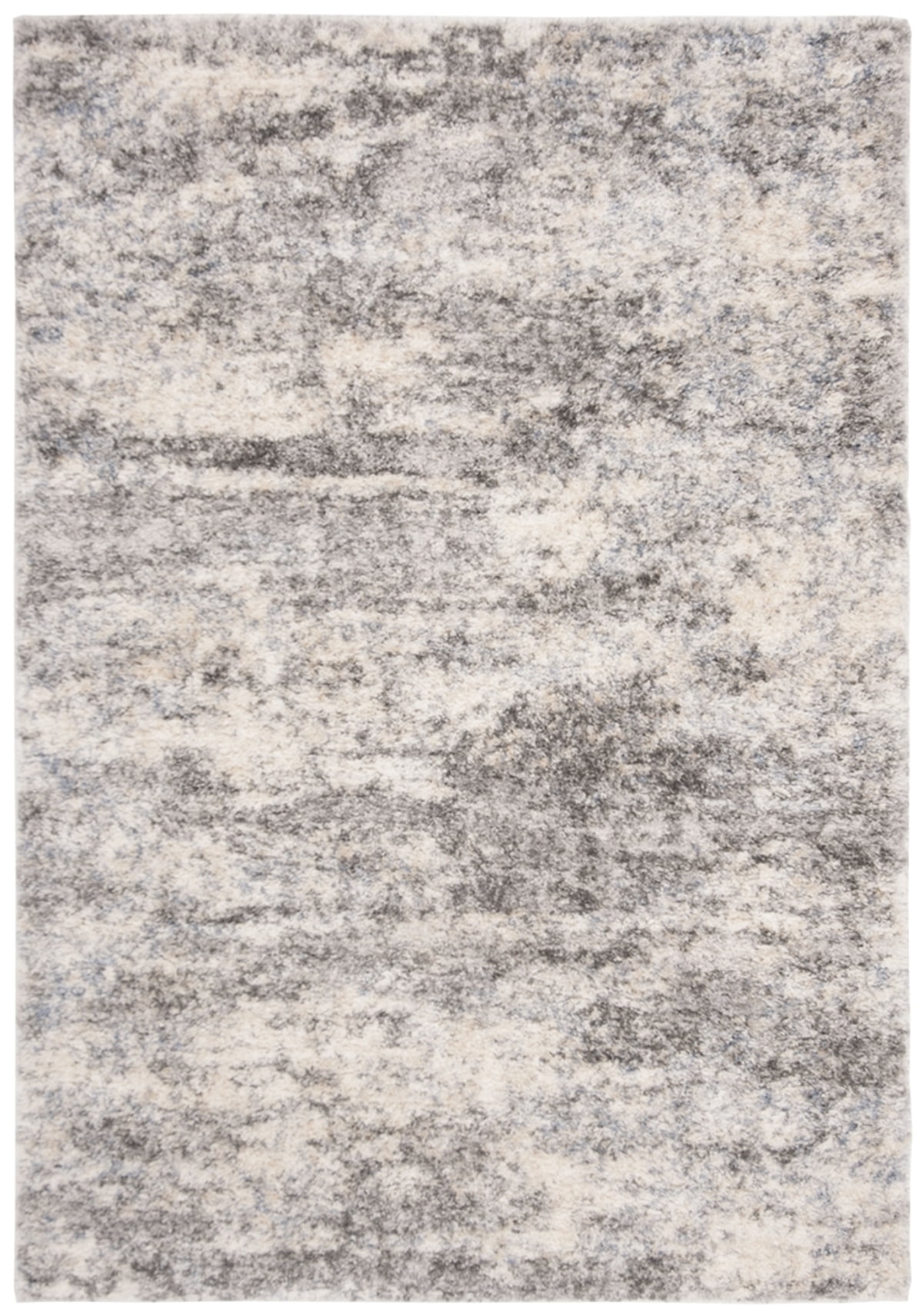 SAFAVIEH Berber Harold Abstract Plush Shag Area Rug, Grey/Cream, 5' x 7 ...