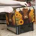 Qokaie Countryside Sunflower Cow Print Toaster Cover 2 Slice,Toaster ...