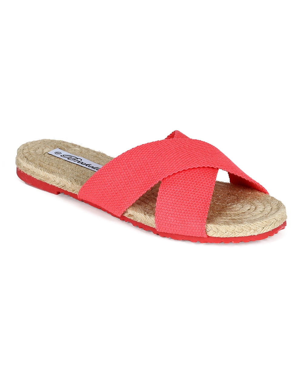 Breckelles CC95 Women Canvas Open Toe Criss Cross Woven Espadrille ...
