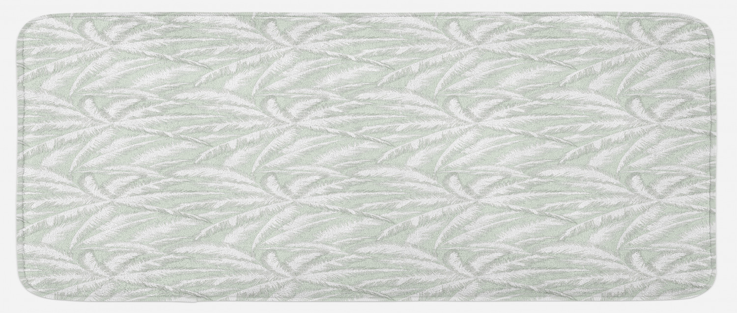 Palm Tree Kitchen Mat, Abstract Leafage of Exotic Beach Trees with ...