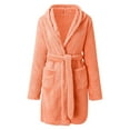 Hvyesh Womens Robe Comfy Thigh Length Hooded Bathrobe Plus Size Fuzzy