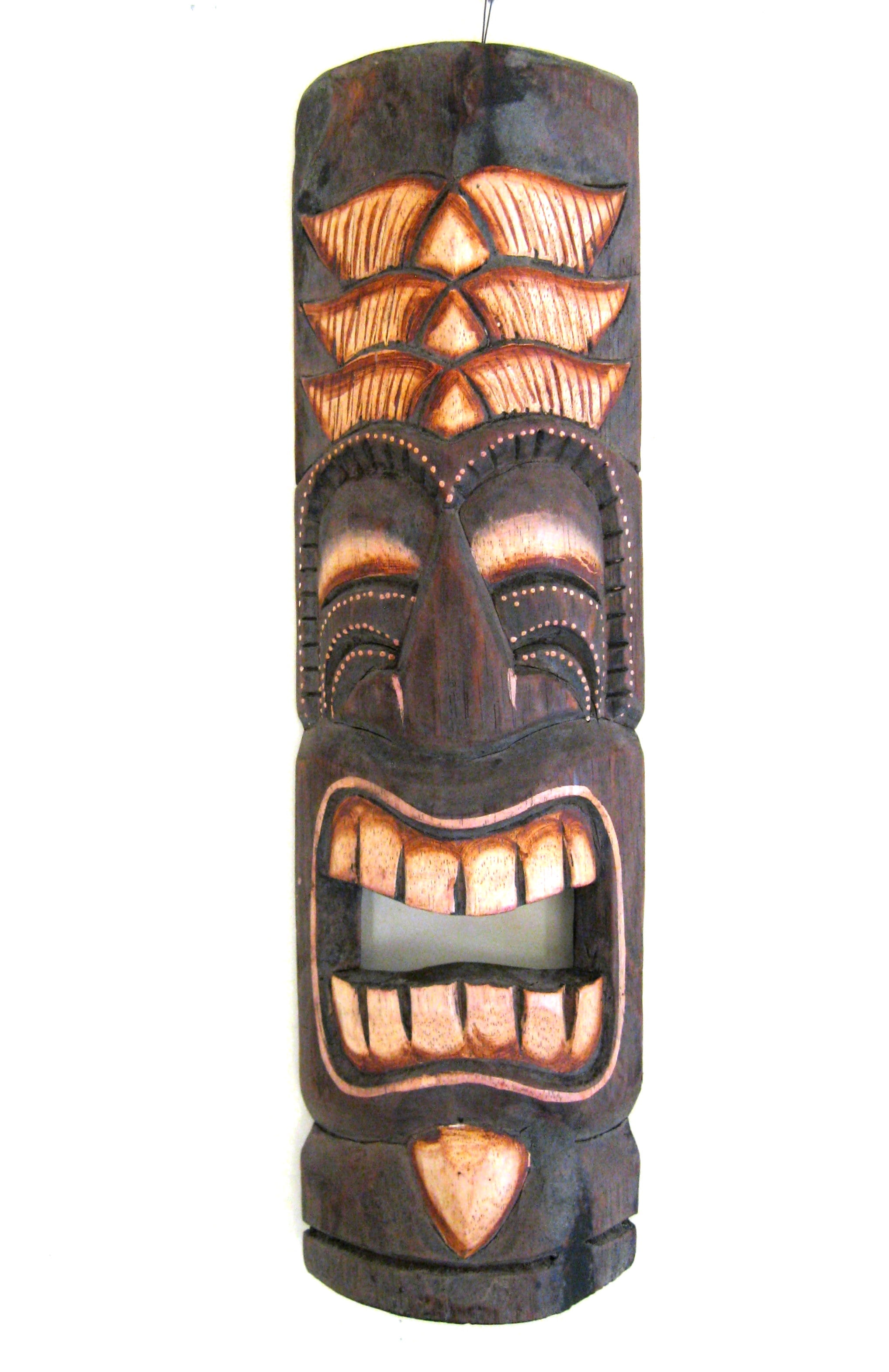African Wall Mask Hanging Tribal Good Luck Tiki Mask God Polynesian ...