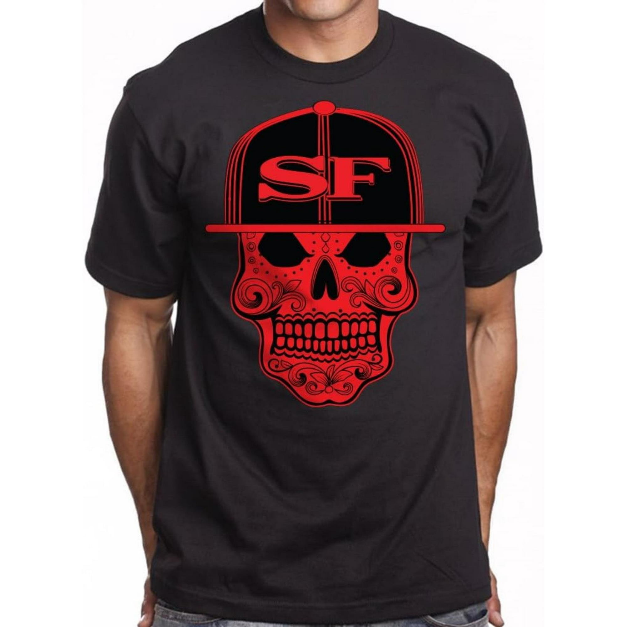 Click here for Generic Mens San Francisco Red Sugar Skull Black P... prices