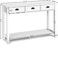 "Costway Compact 47"" White Console Table with Storage Drawers, Shelf ...