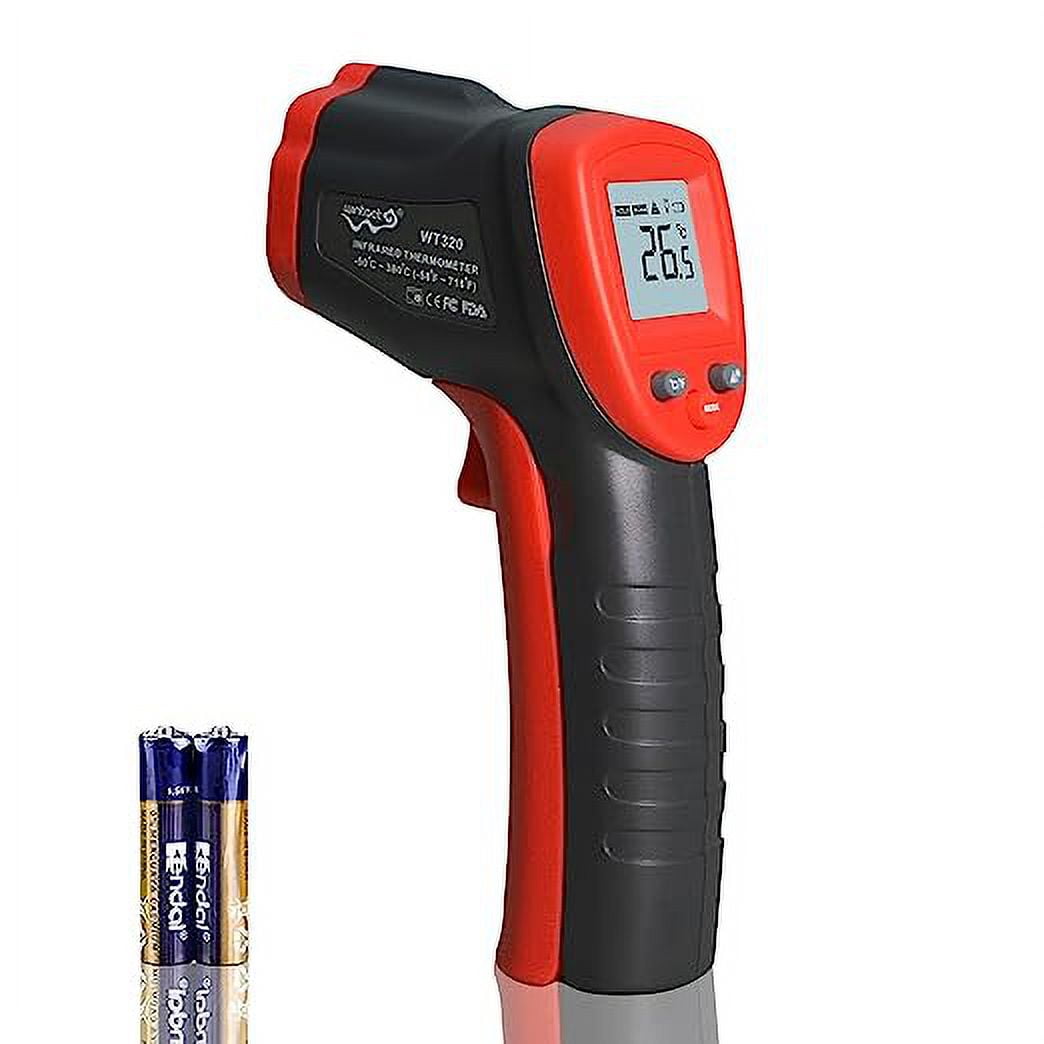 Termómetro láser infrarrojo, -50 a 530 °C (58 °F a 986 °F), pistola de ...