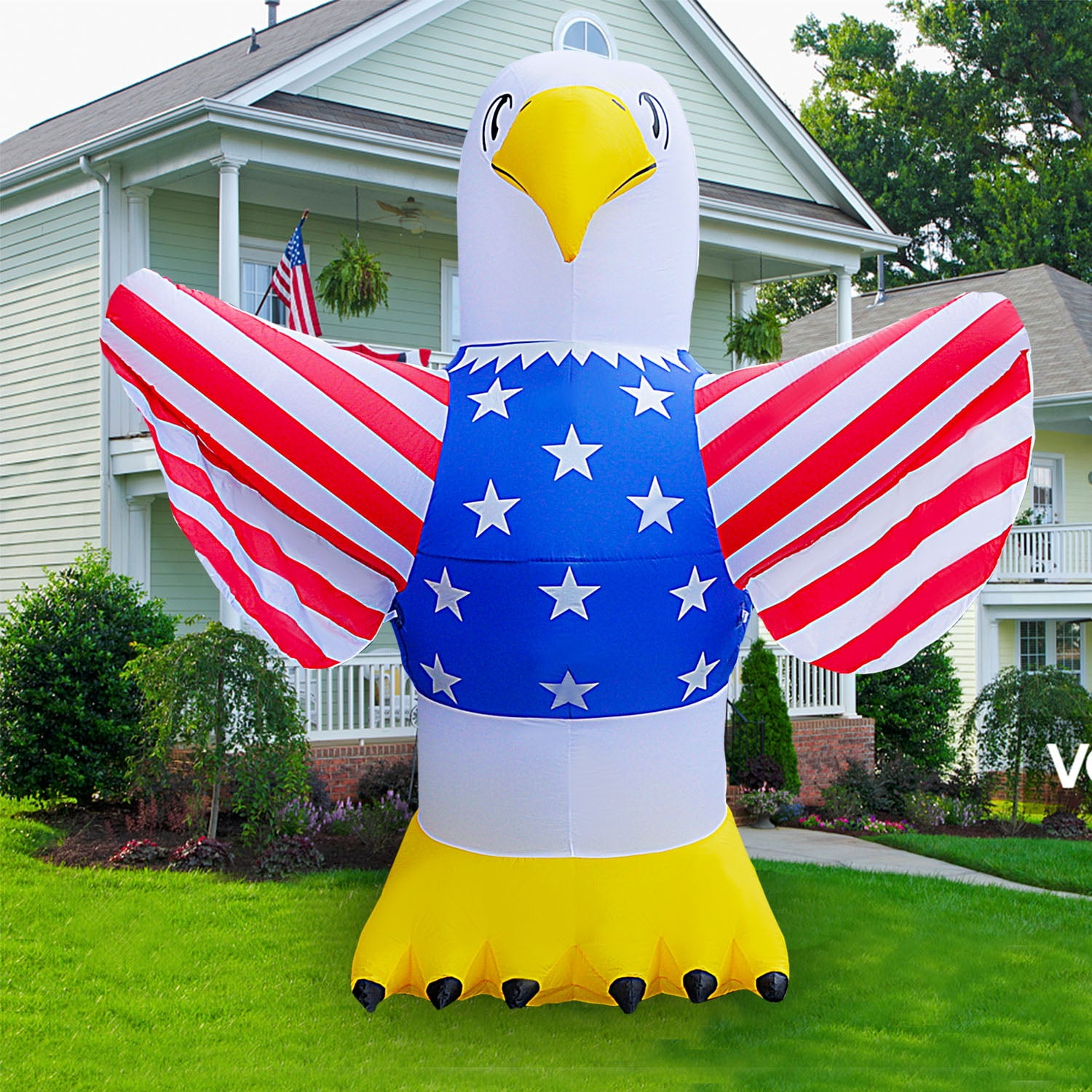 BESTPARTY 8FT Patriotic Inflatable American Bald Eagle Independence Day ...
