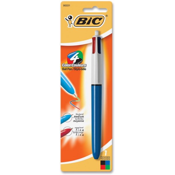 Bic 4-Color Retractable Ball Pen, Assorted Colors 1 Ea (Pack of 2 ...
