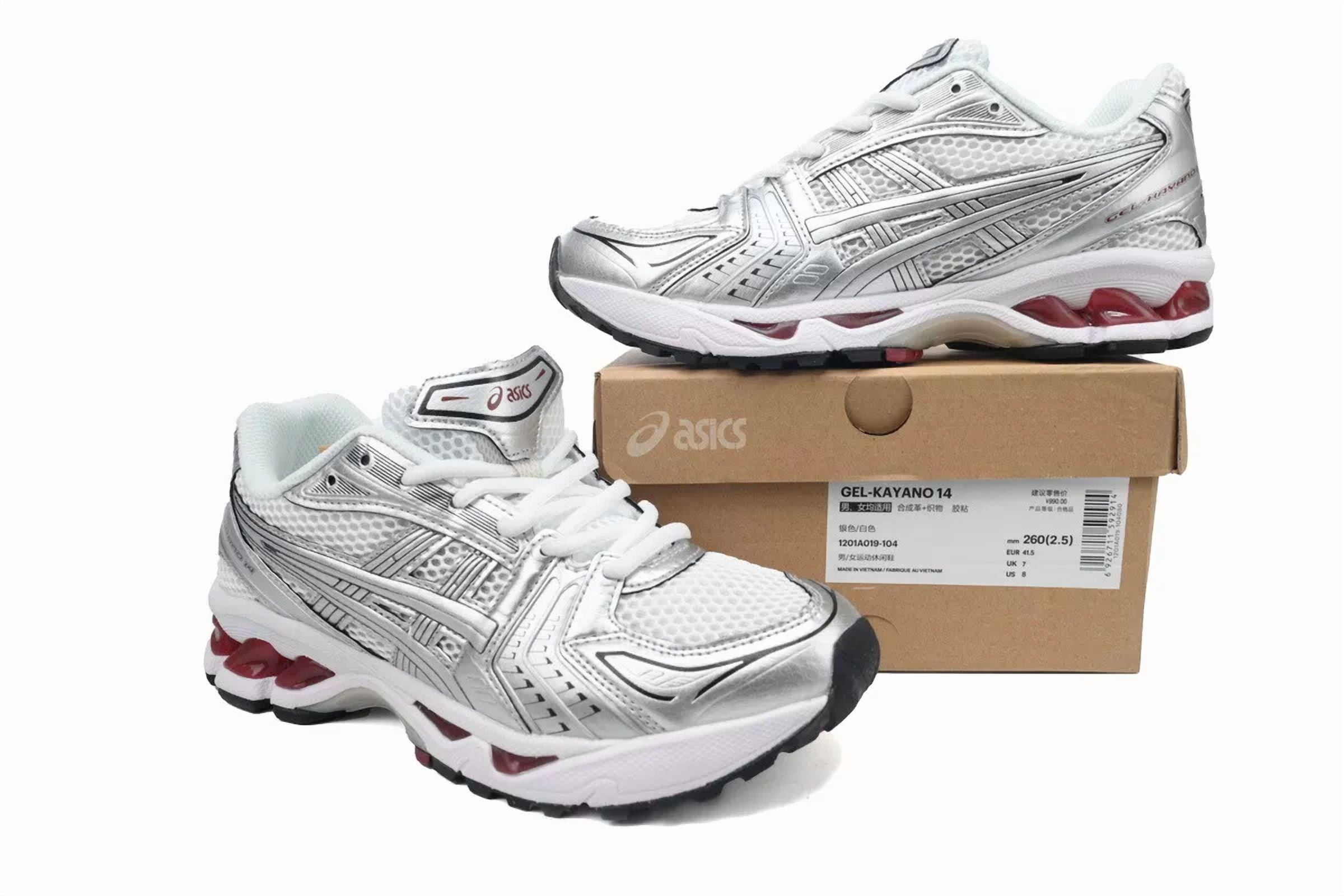 Asics Gel Kayano 14 ' Pure Silver Red' Men’s Running Shoes 1201A019-104 ...