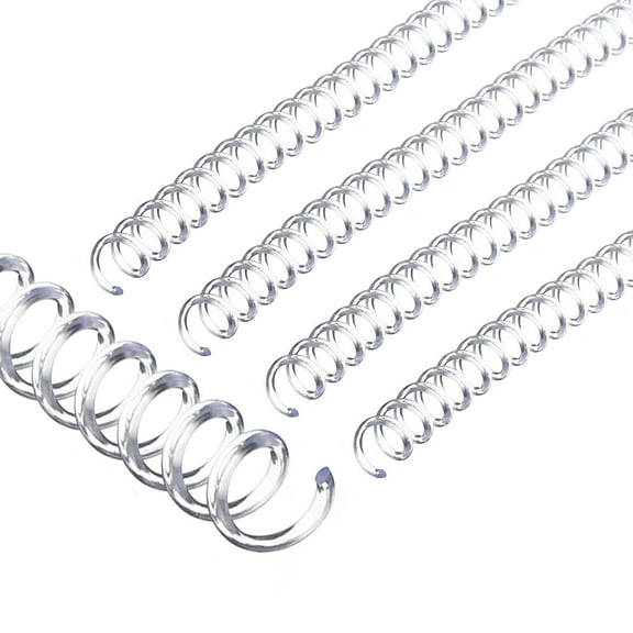 100 Pack Plastic Spiral Binding Coils, 6mm(1/4"), 30 Sheet Capacity, 4: ...