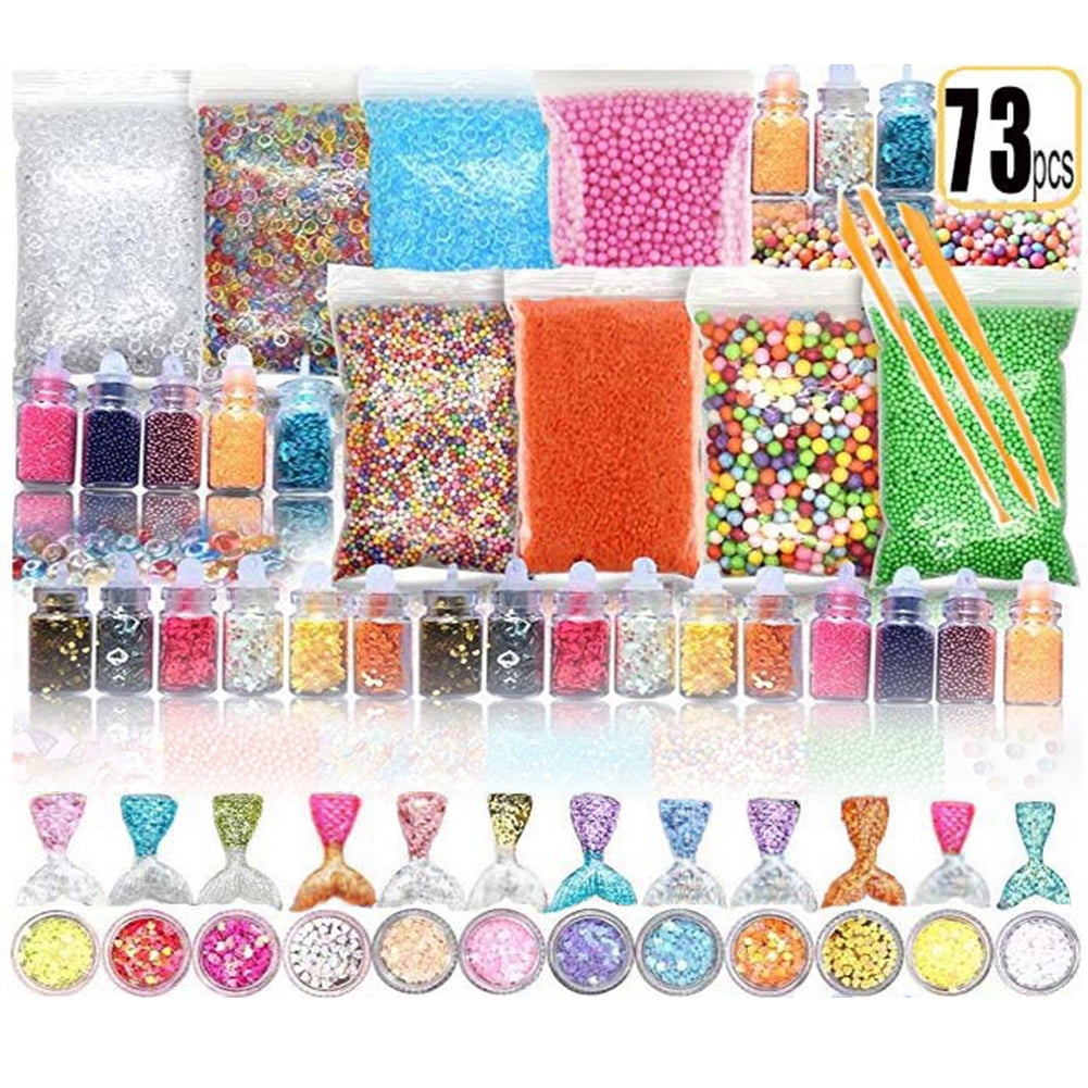 AIHOME Slime Kit Foam Beads Soft Ceramic Slime Charms Kit Glitter Slime ...
