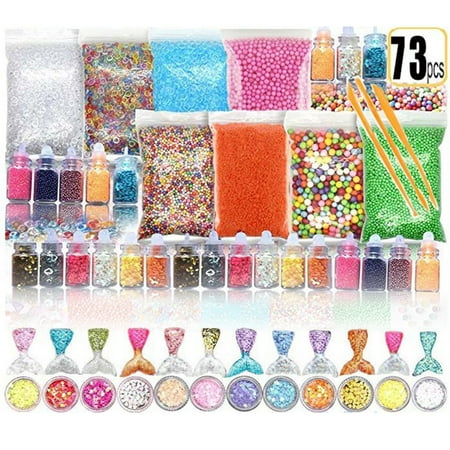 AIHOME Slime Kit Foam Beads Soft Ceramic Slime Charms Kit Glitter Slime ...