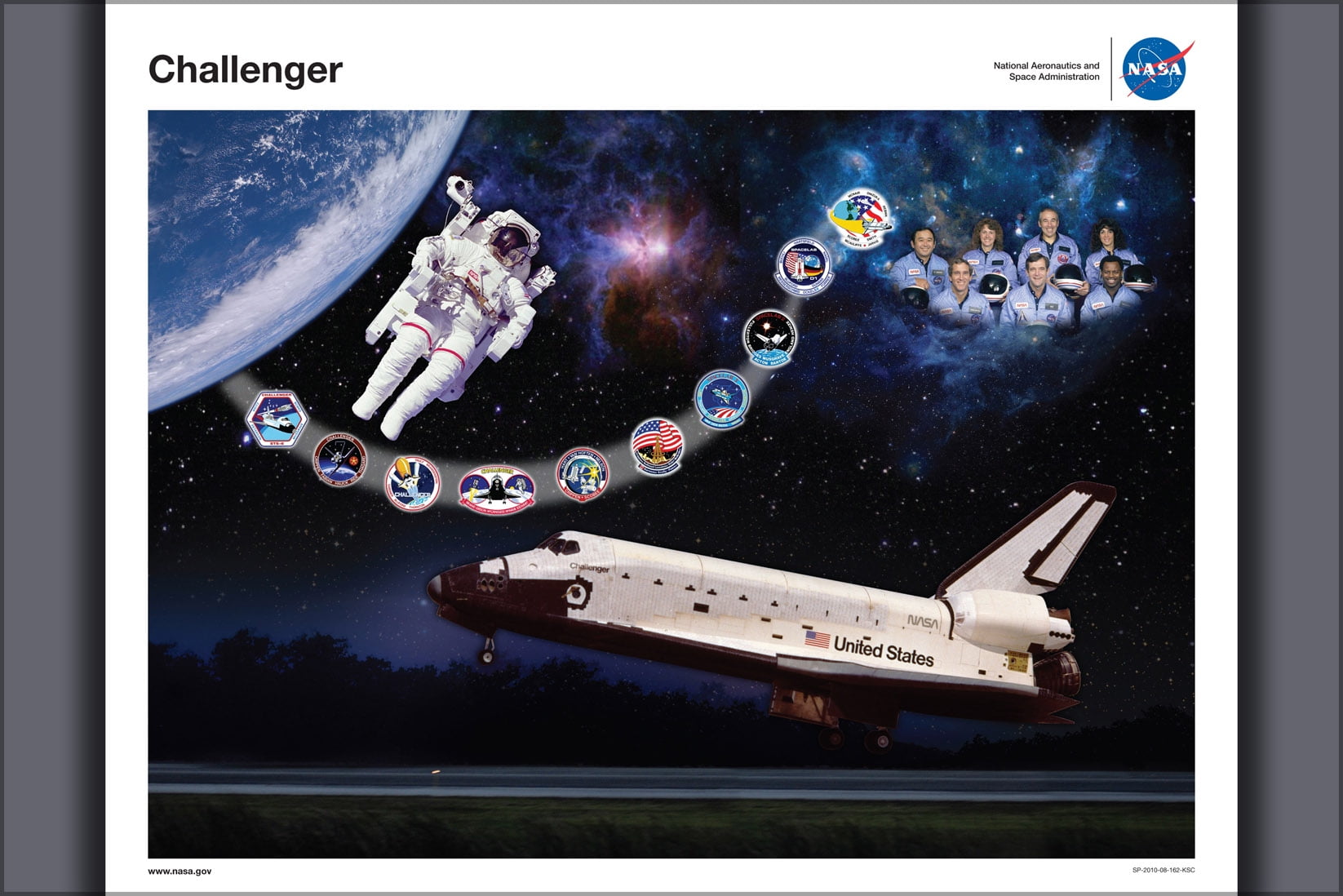 24"x36" Gallery Poster, Space Shuttle Challenger tribute - Walmart.com