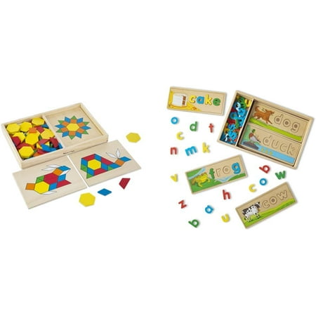 Melissa & Doug Pattern Blocks and Boards - Classic Toy with 120 Solid ...