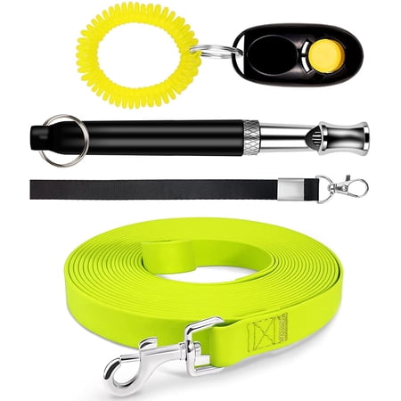 HTAIGUO Dog Whistle and Dog Clicker Set and 50 Feet Long Dog Leash ...