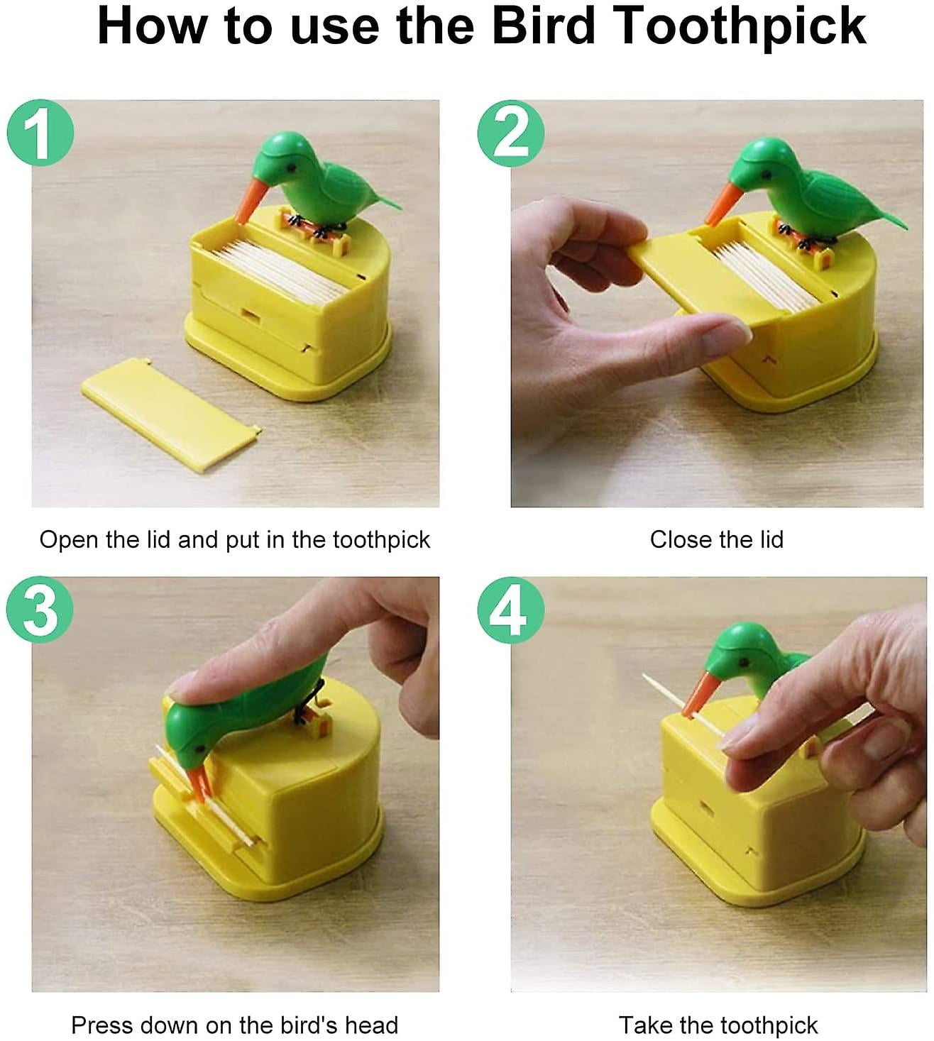 Dispensador de palillos de dientes de pájaro carpintero automático tipo ...