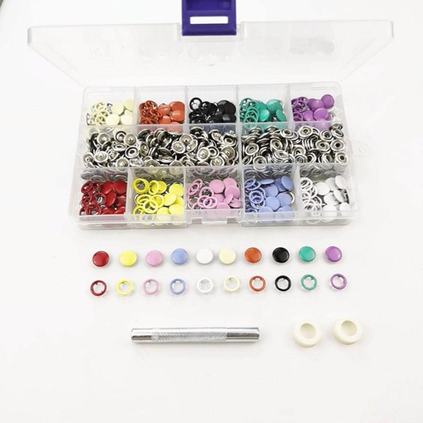 200 Pieces 9.5mm Sewing Buttons Snap Plier Popper Grommet DIY Crafting ...
