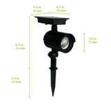Mainstays Solar Powered Black LED Landscape Spot Light, 60 Lumens ...