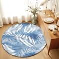 Indigo Ferns 7' Round Rug for Living Room Conversation Area, Rustic ...