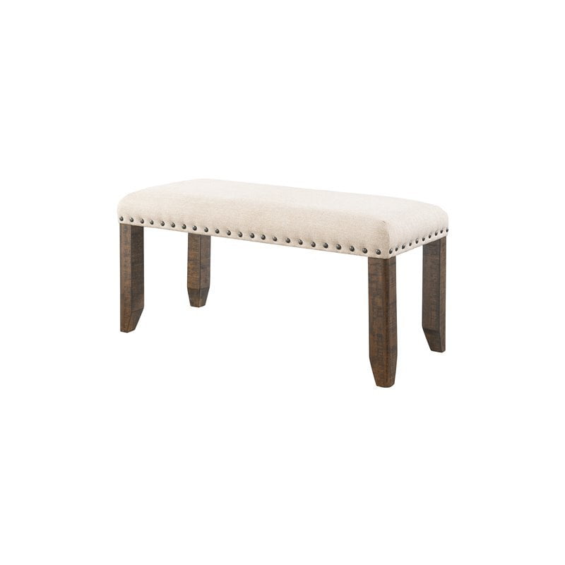 Click here for Bowery Hill Bench In Smokey Walnut And Cream prices