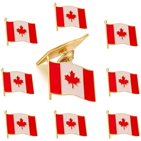10 Pack Metal Canada Flag Lapel Pin Waving New canadian Flag Pins bulk ...
