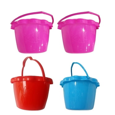Glittery Plastic Beach Pails with Shovels 7 inches for Kids Sand Castle ...