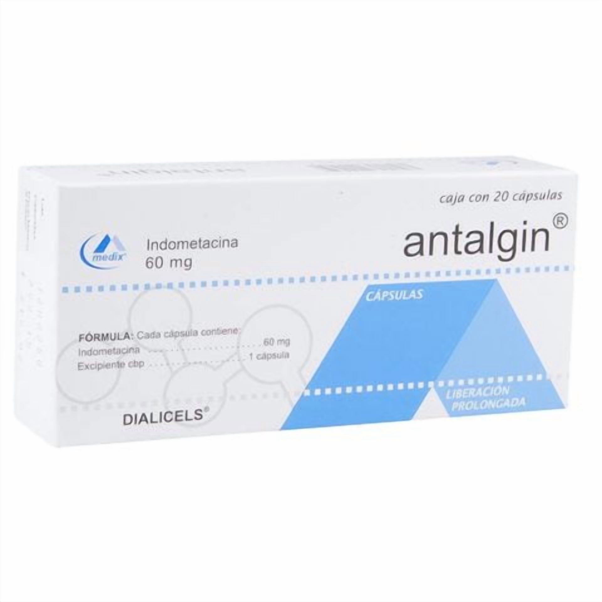 Antalgin Dialicels 60 mg 20 cápsulas de liberación prolongada | Walmart ...