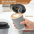 100 Pack 12 oz Disposable Insulated Coffee Cups With Lids, Double ...