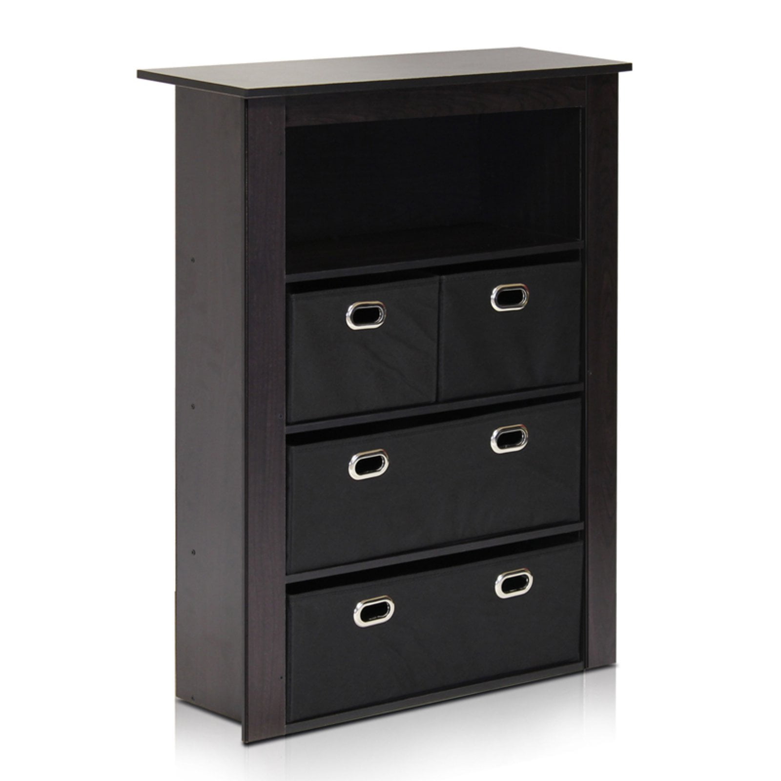 Furinno 13122EX/BK Econ Hallway Console Table with 4 Foldable Bins ...