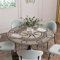 Bohemian Compass Rose Round Fitted Table Cover Vintage Boho Minimalist ...
