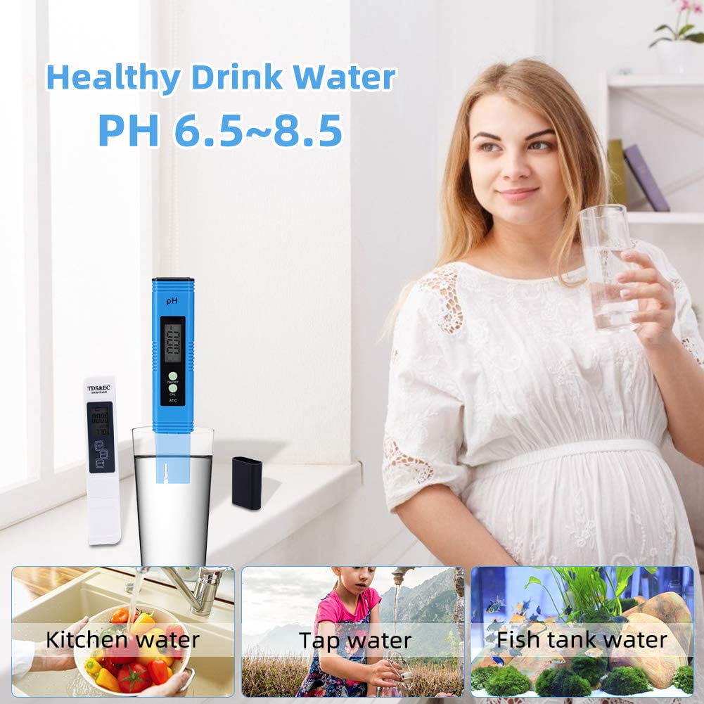 PH and TDS Meter Digital Water Tester 4 in 1 0.01 High Accuracy Pen ...