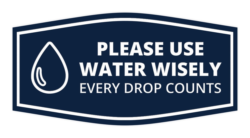 Signs ByLITA Fancy Please Use Water Wisely Every Drop Counts Sign (Navy ...