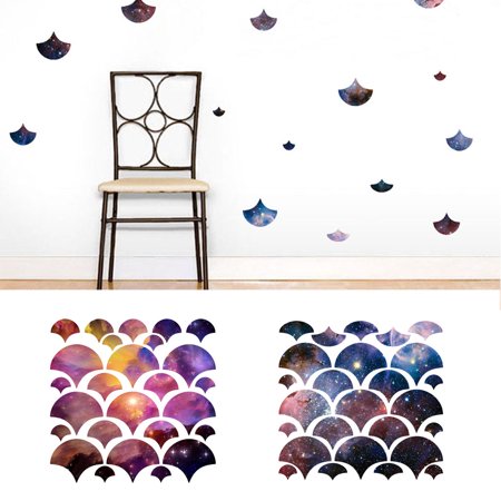 Fish Scales Shaped Wall Sticker sticker; star sky wall Star Sky Design ...