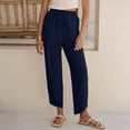 AherBiu Casual Pants for Women Baggy Loose Wrap Slit Irregular Hem ...