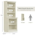 Living Essentials Corp. 72" Halston Multi-Depth 5-Tier Bookshelf ...